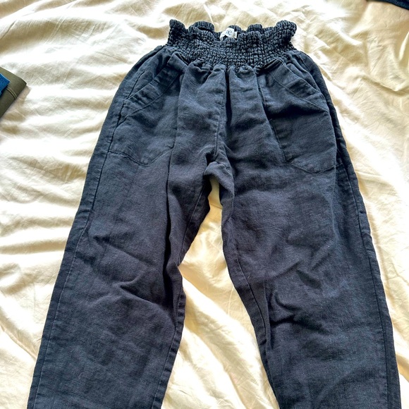 Emme | Pants & Jumpsuits | Emme Mama Maternity Smocked Linen Pant ...